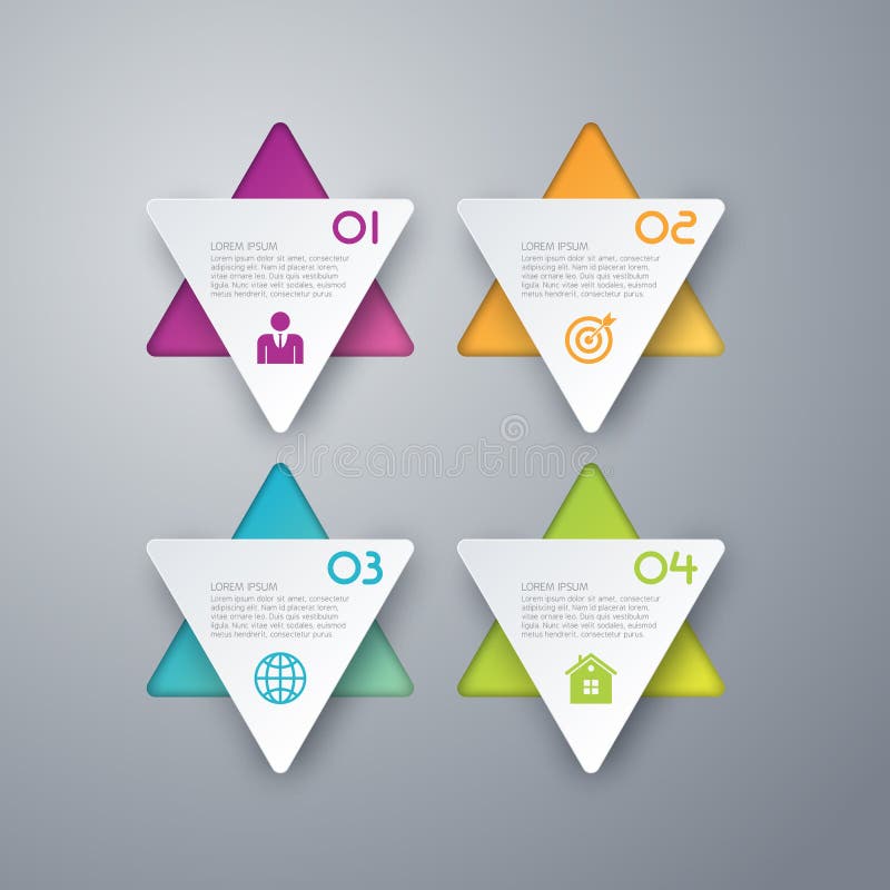 Vector Illustration Infographics Four Options Triangles Stock Vector ...