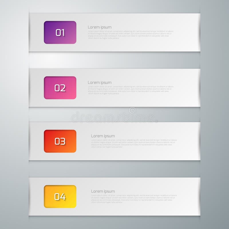 Vector Illustration Infographics Four Paper Strips Stock Vector ...