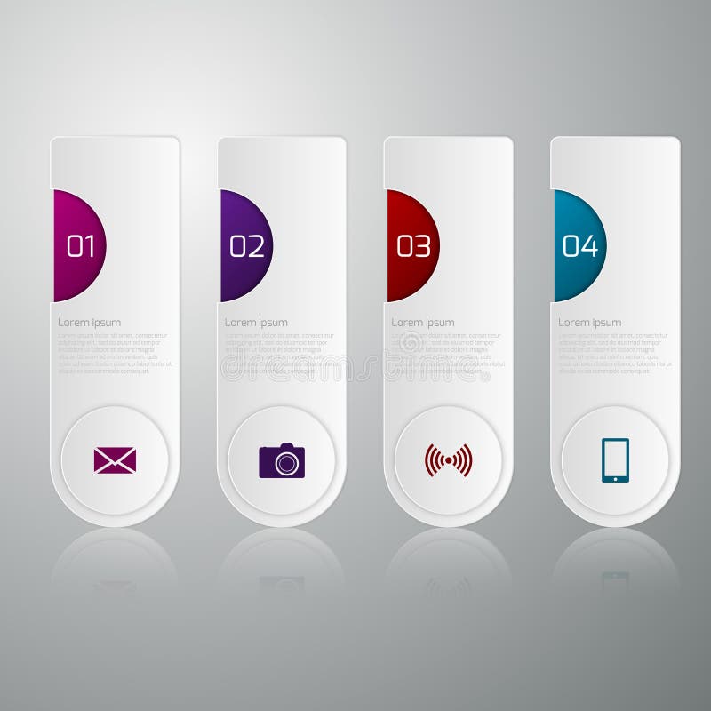 Vector Illustration Infographics Four Rectangles with Rounded Co Stock ...