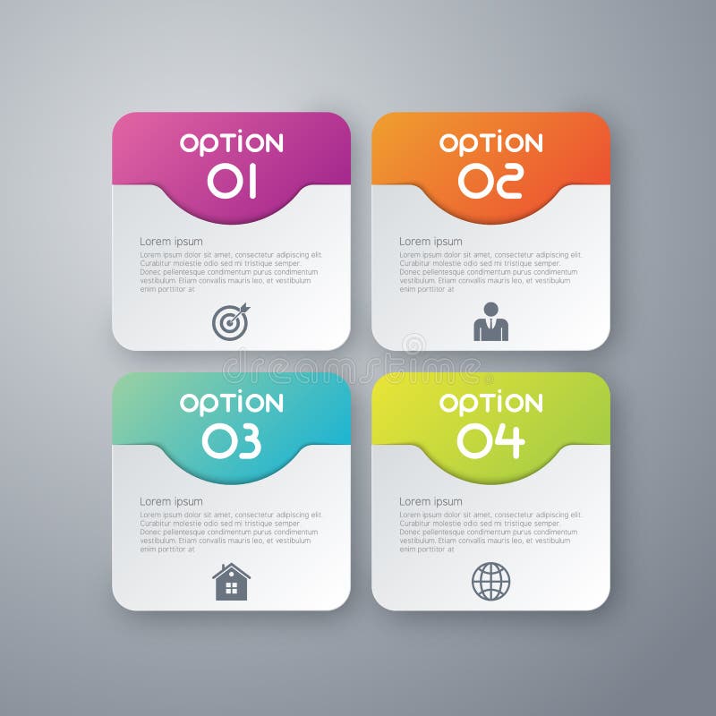 Vector Illustration Infographics Four Rounded Rectangle Stock Vector ...