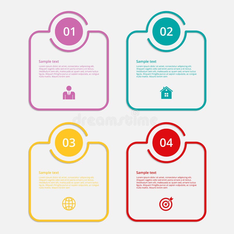 Vector Illustration Infographics Linear Squares. Flat Design Stock ...