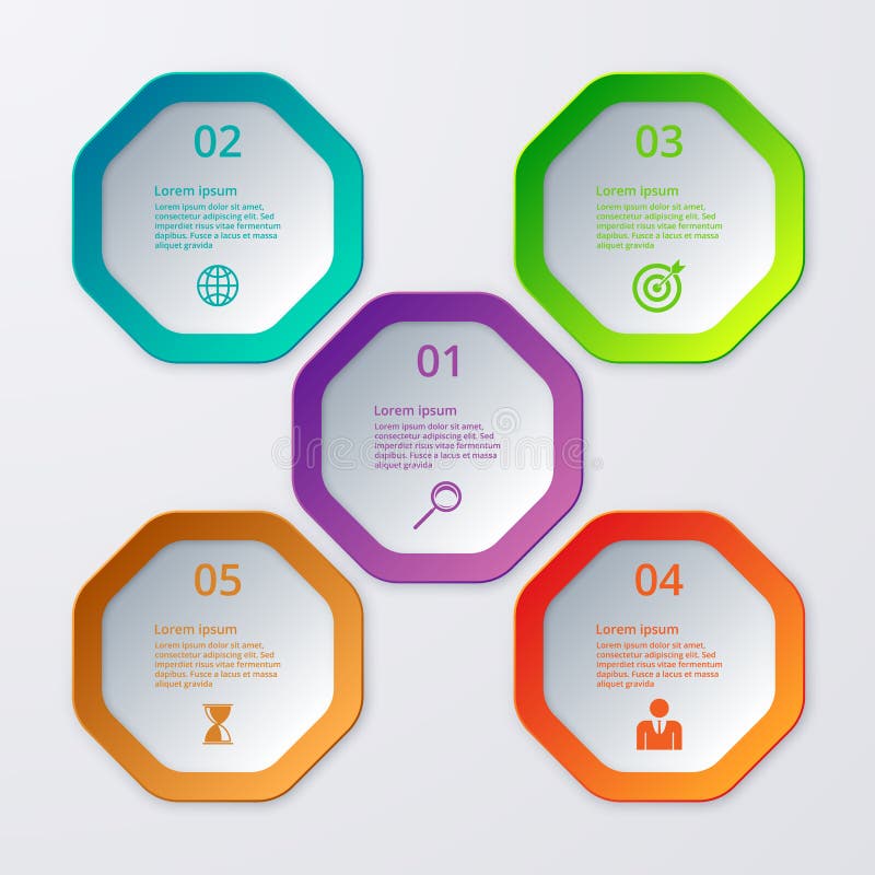 Vector Illustration Infographics of Octagons Stock Vector ...