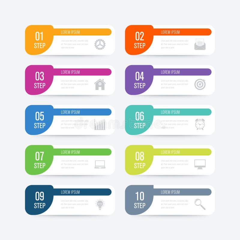 Vector Illustration Infographics 10 Options Stock Vector - Illustration ...