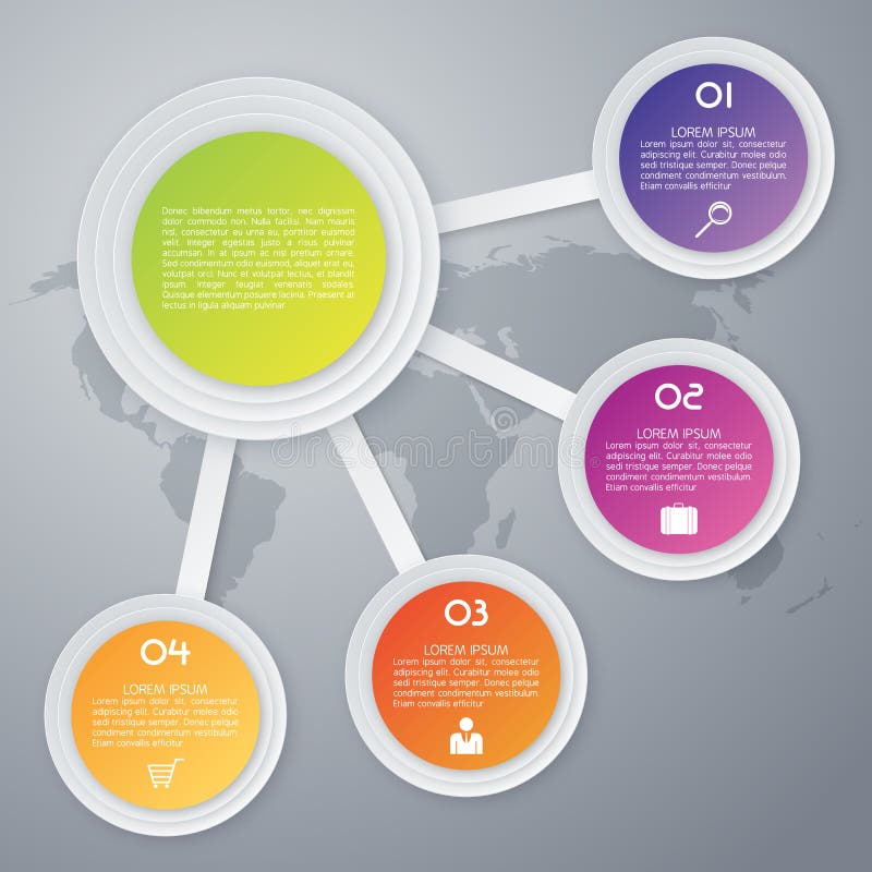 Vector Illustration, Infographics, Paper Circles with Shadows Stock ...