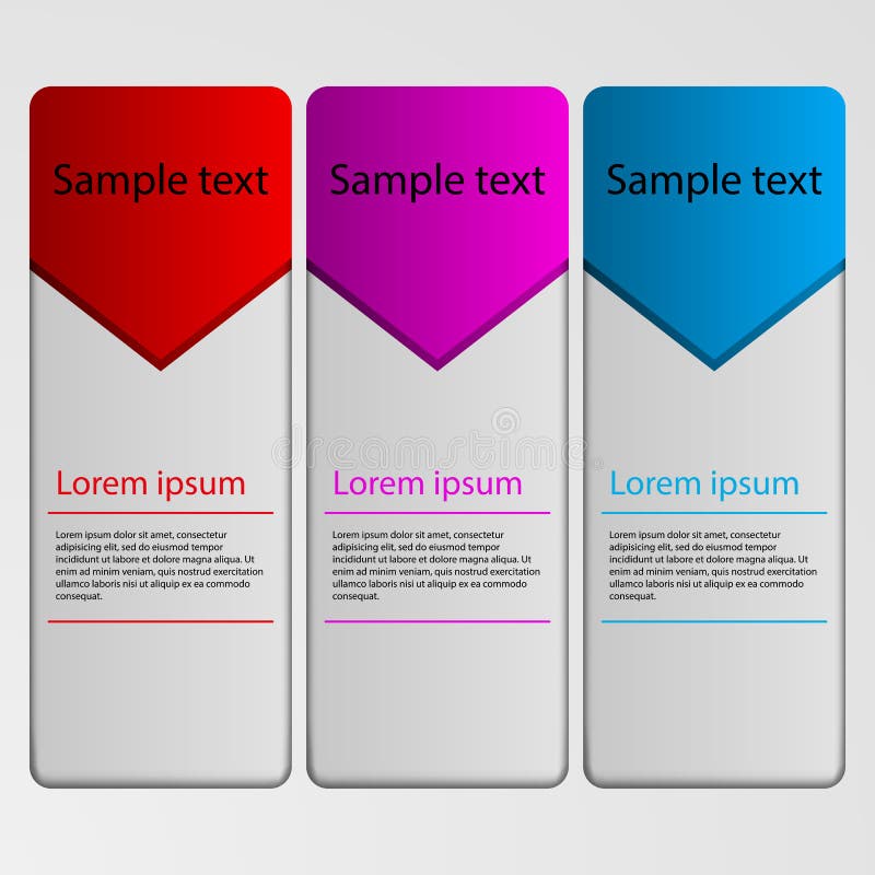 Vector Illustration Infographics. Rectangular Shapes with Arrows Stock ...