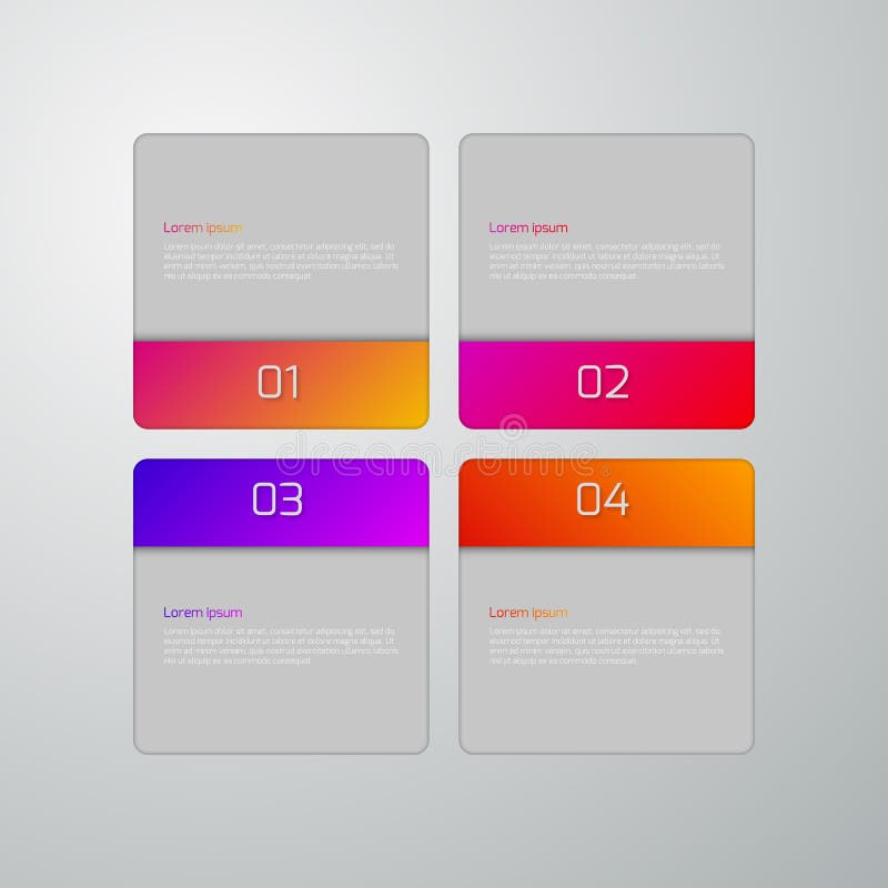 Vector Illustration Infographics Squares with Rounded Corners Stock ...