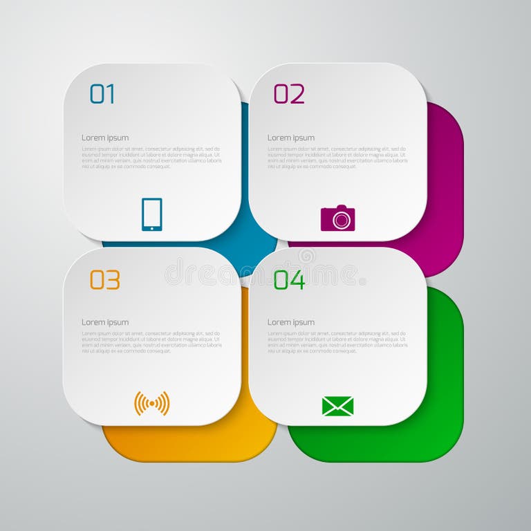 Vector Illustration Infographics Squares with Rounded Corners Stock ...