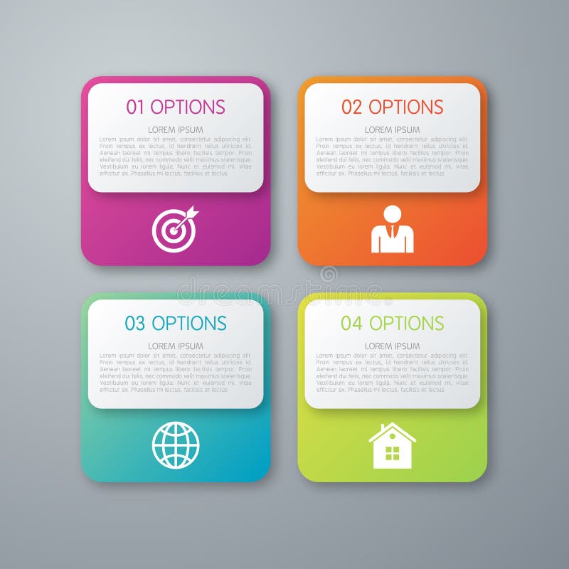 Vector Illustration Infographics Squares with Rounded Corners Stock ...