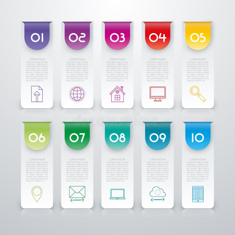 Vector Illustration Infographics Ten Options. Stock Vector ...