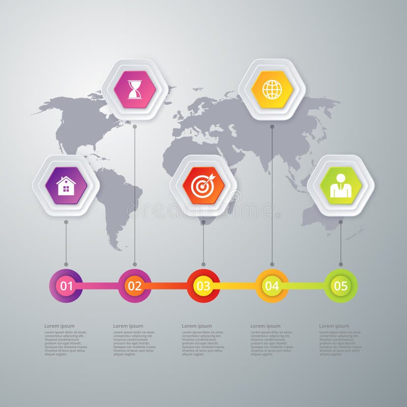Vector Illustration Infographics Timeline Five Options Stock Vector ...