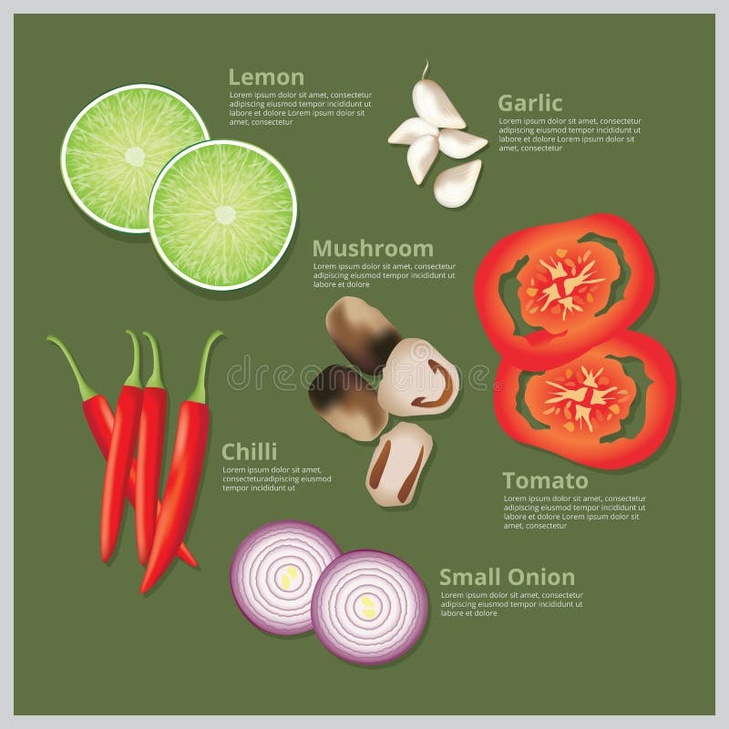 Vector Illustration Ingredient Food Stock Vector - Illustration of food ...