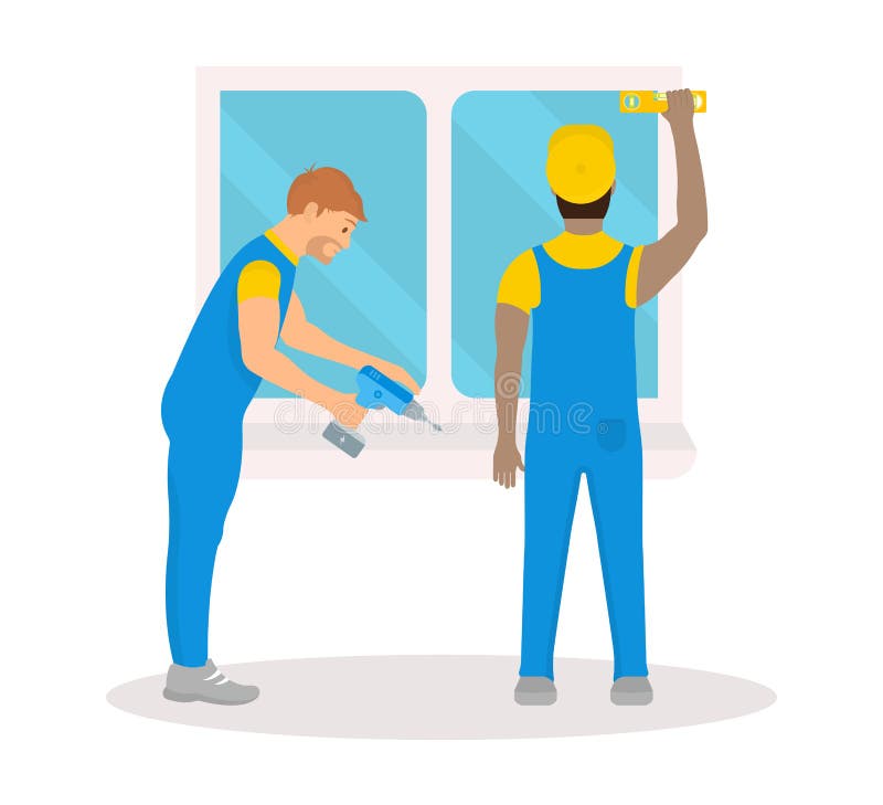 Window Install Man Stock Illustrations – 279 Window Install Man Stock ...