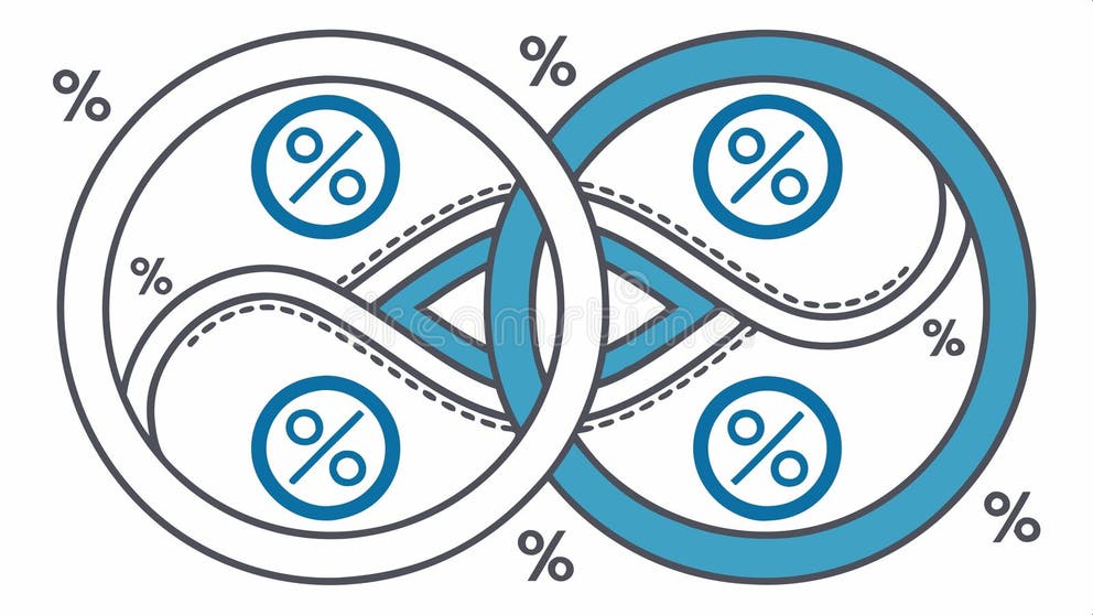 Interlocking Percentage Circles, Data Visualization Vector Design ...