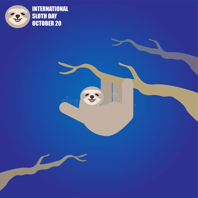 Vector Illustration of the International Sloth Day Theme, Which is Held ...
