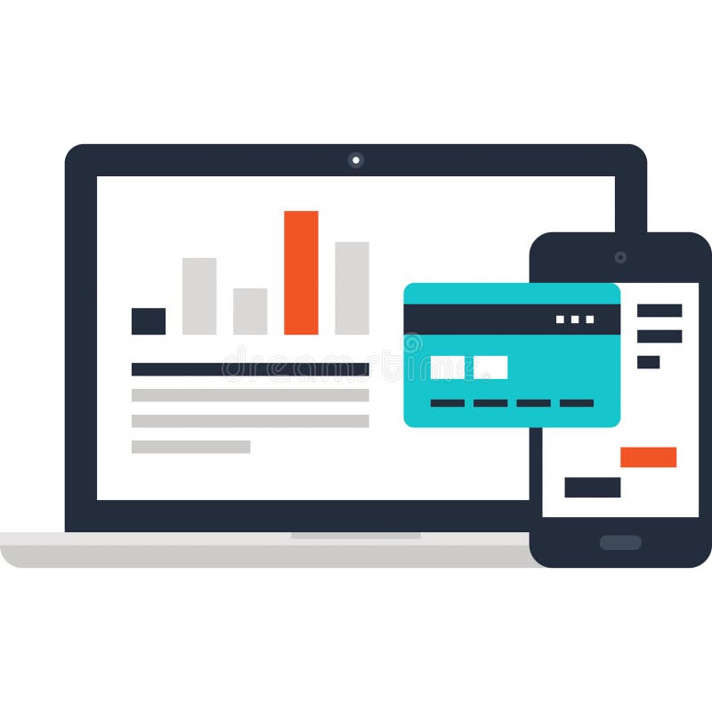 Internet Banking Flat Web Icon Concept Stock Vector - Illustration of ...