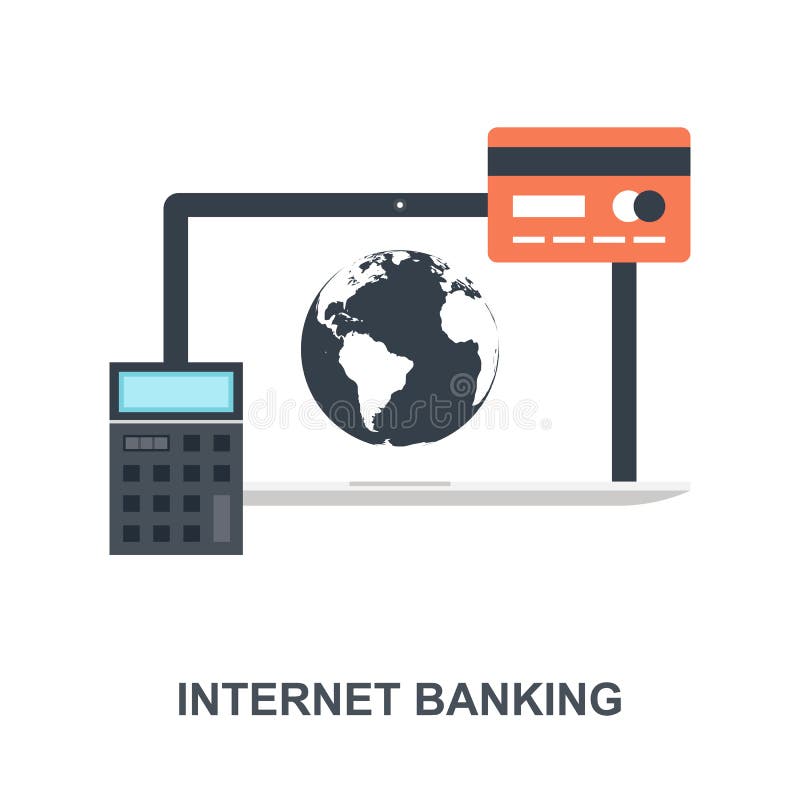 Internet Banking Icon Concept Stock Vector - Illustration of credit ...