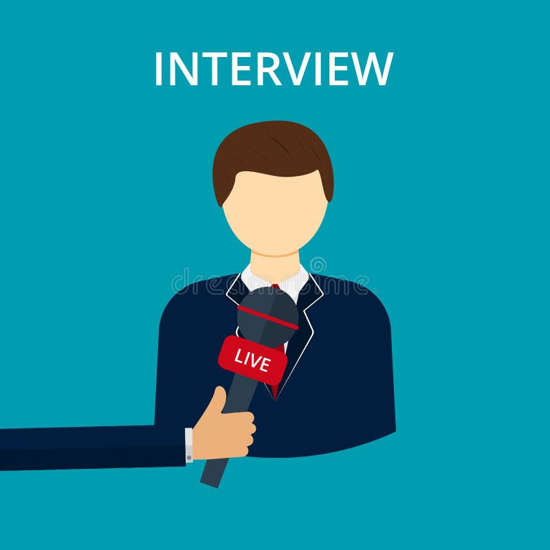 Vector Illustration Interview Men Live Stock Vector - Illustration of ...