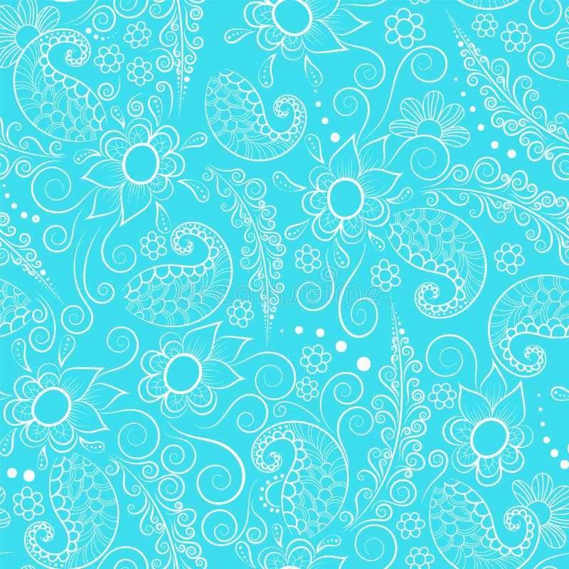 Vector Illustration. Intricate Flowers, Paisley and Swirls Designed ...