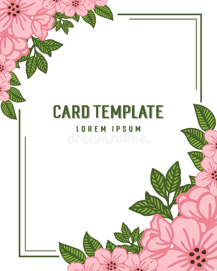 Vector Illustration Invitation Card Template with Design Pink Flower ...