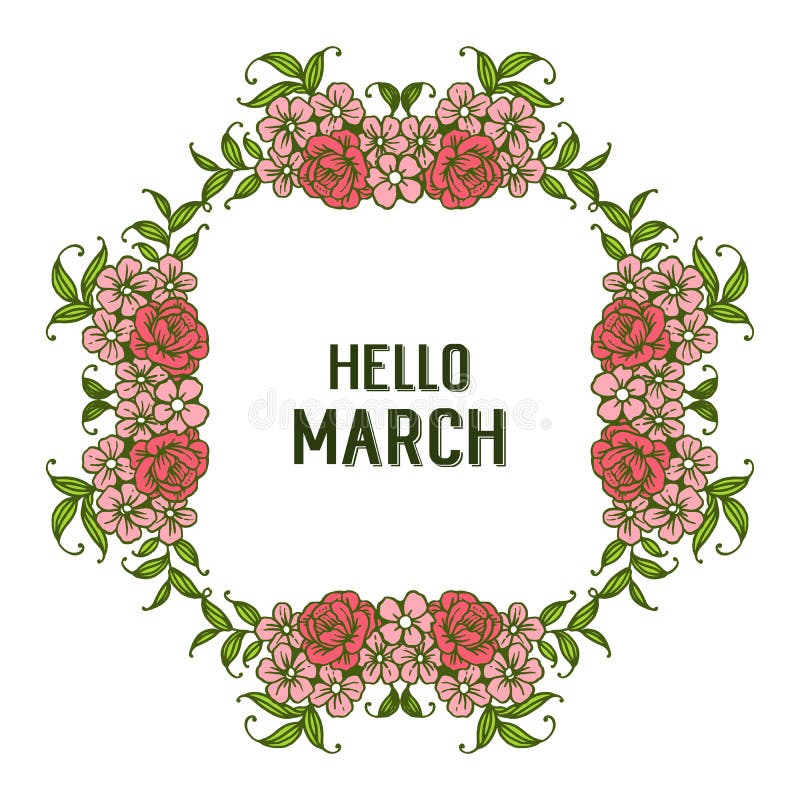 Vector Illustration of Invitation Hello March with Various Design ...