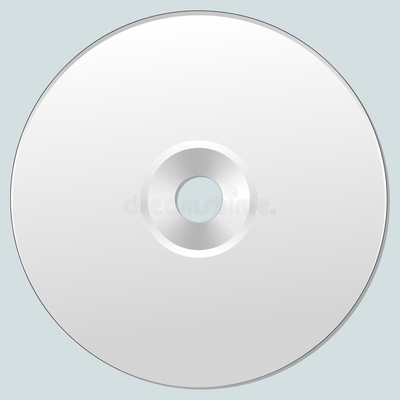 Vector Illustration of Isolated Blank Compact Disc CD or DVD. Realistic ...