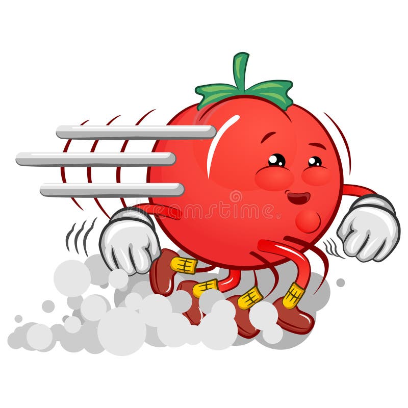 Vector Illustration of a Tomato Running Stock Vector - Illustration of ...