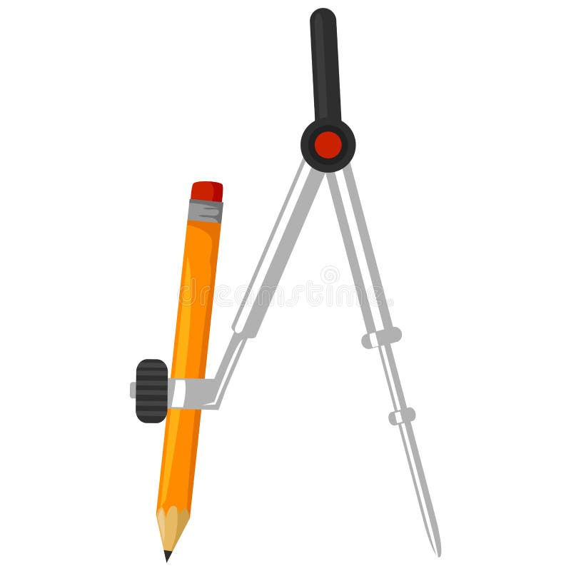 Compass, Pencil and Ruler Lie on the Drawing Stock Illustration ...