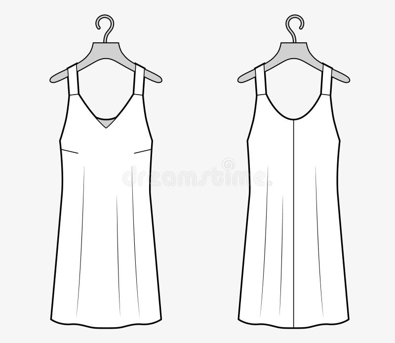 Vector Illustration of an Isolated Dress with Straps on a Hanger. Stock ...
