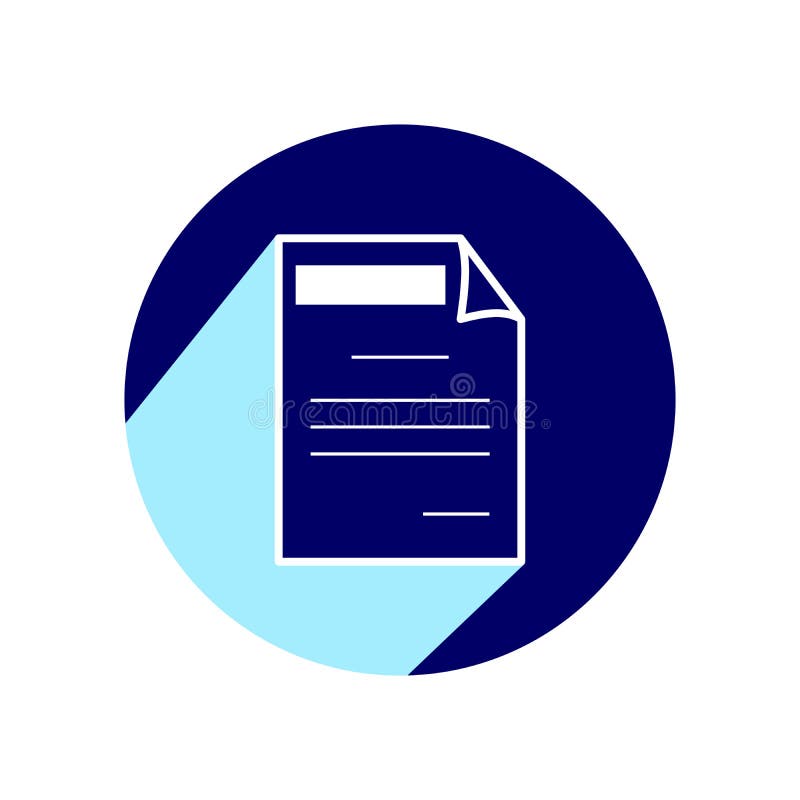 Document Vector Icon with Long Shadow. Stock Vector - Illustration of ...