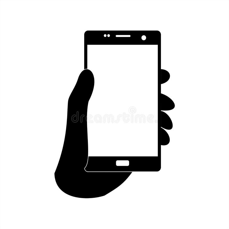 Hand Holding Phone Icon for Business Communication. Stock Vector ...