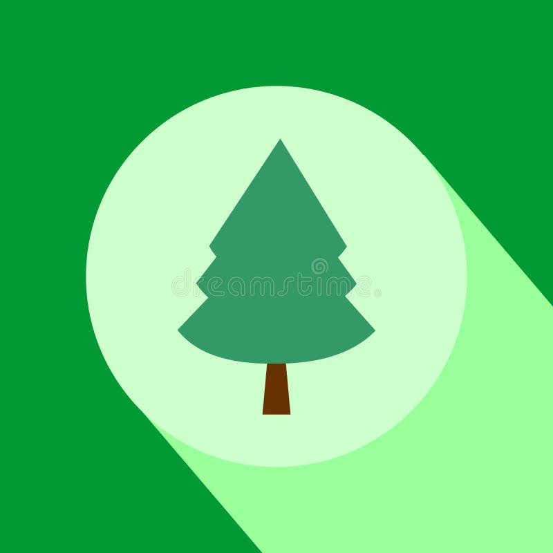 Pine Tree Flat Design Icon with Long Shadow. Stock Vector ...