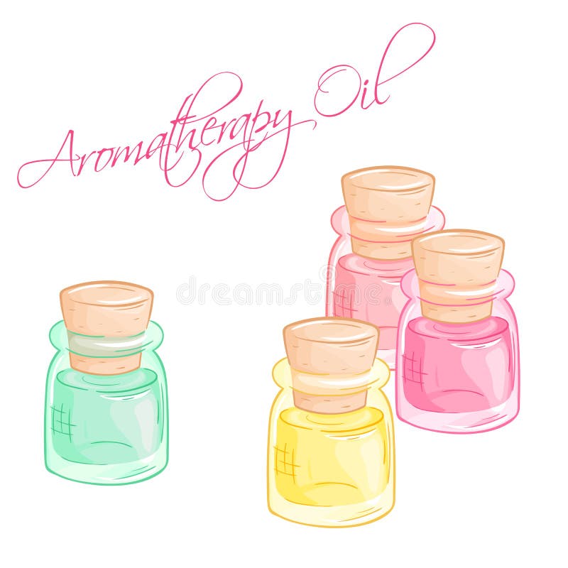 Vector Illustration of Isolated Set of Essential Oil Stock Vector ...
