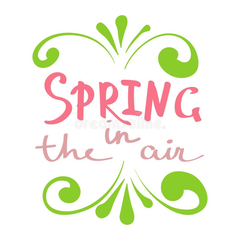 Vector Illustration of Isolated Spring Lettering with Abstract Elements ...