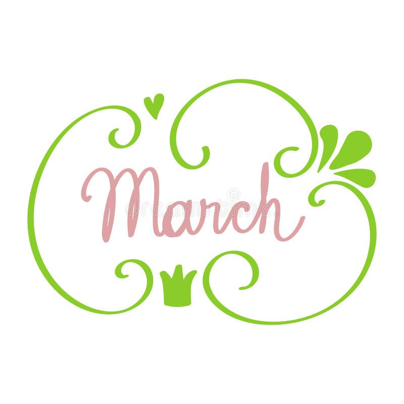 Vector Illustration of Isolated Spring Lettering with Abstract Elements ...