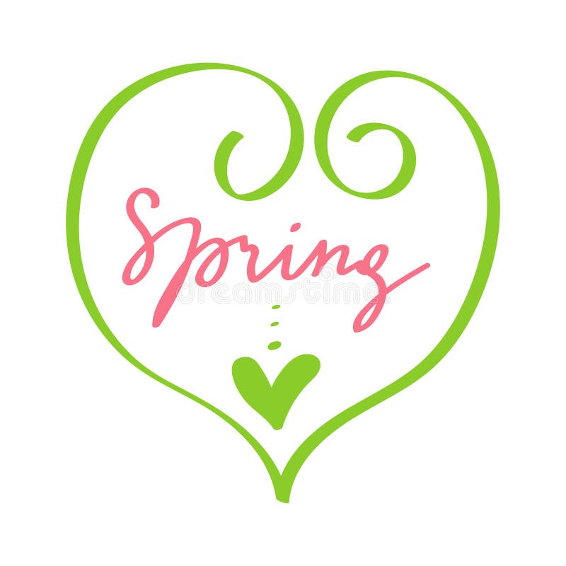 Vector Illustration of Isolated Spring Lettering with Abstract Elements ...