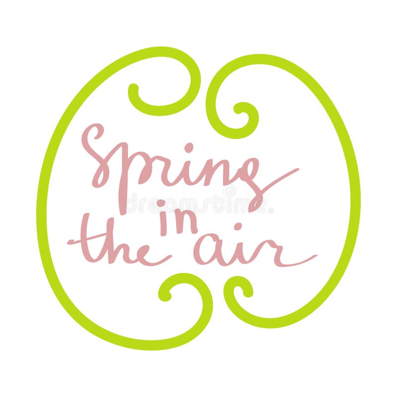 Vector Illustration of Isolated Spring Lettering with Abstract Elements ...