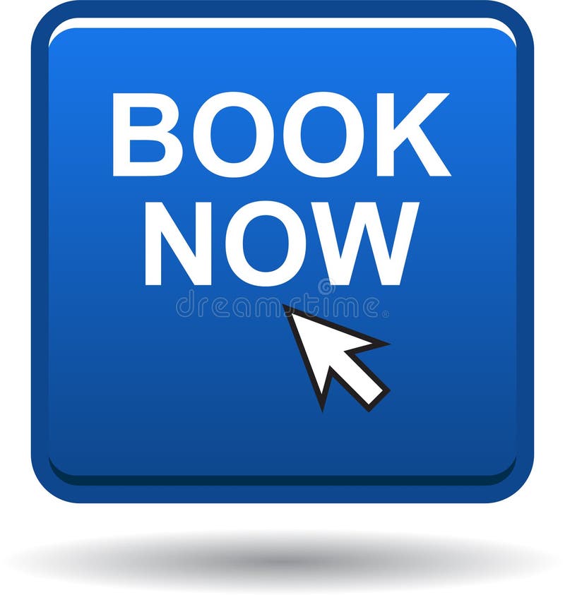 Book Now Icon Web Button Blue Stock Vector - Illustration of cursor ...