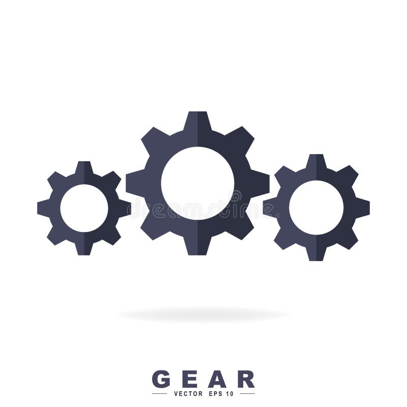 Gear Symbol. Vector Illustration Isolated on White Background. Stock ...