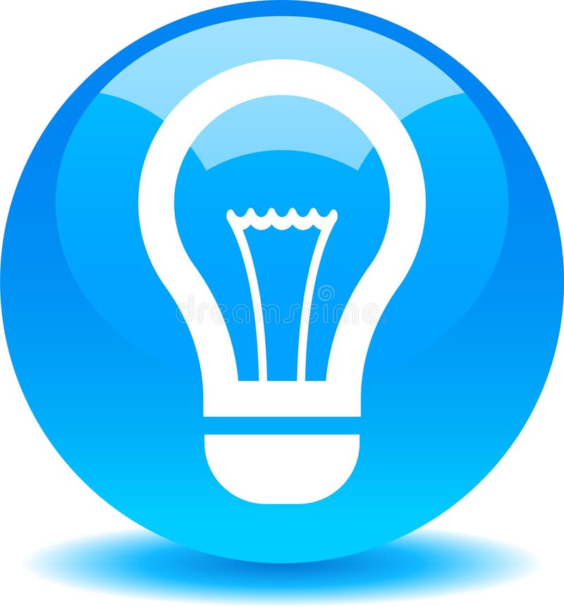 Idea bulb icon blue stock vector. Illustration of detail - 118390648