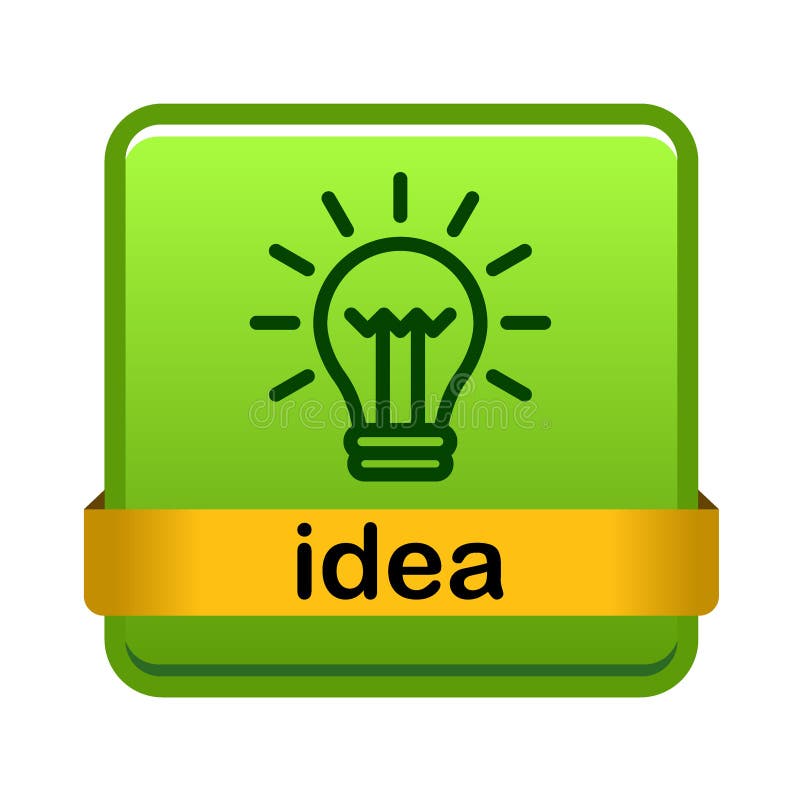 Idea bulb icon button stock vector. Illustration of abstract - 121267756