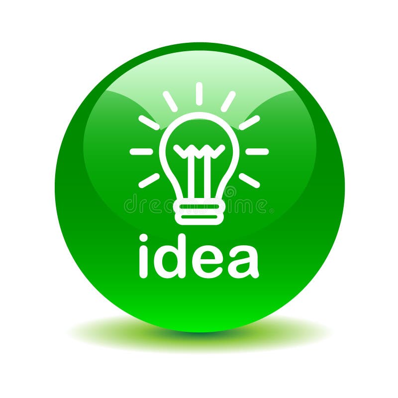 Idea bulb icon button stock vector. Illustration of brilliant - 121267860