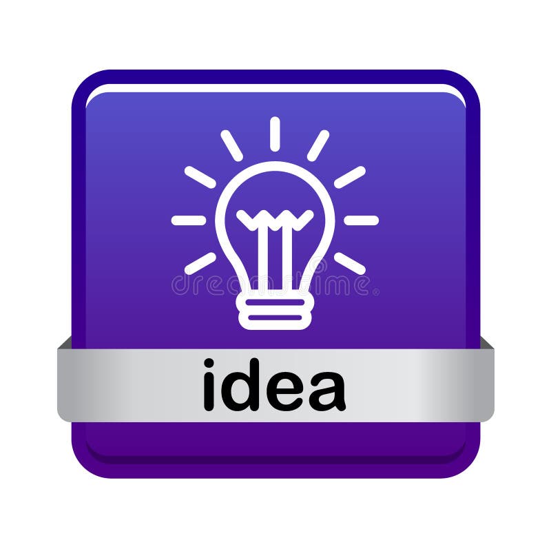 Light bulb icon button stock vector. Illustration of glass - 121268192