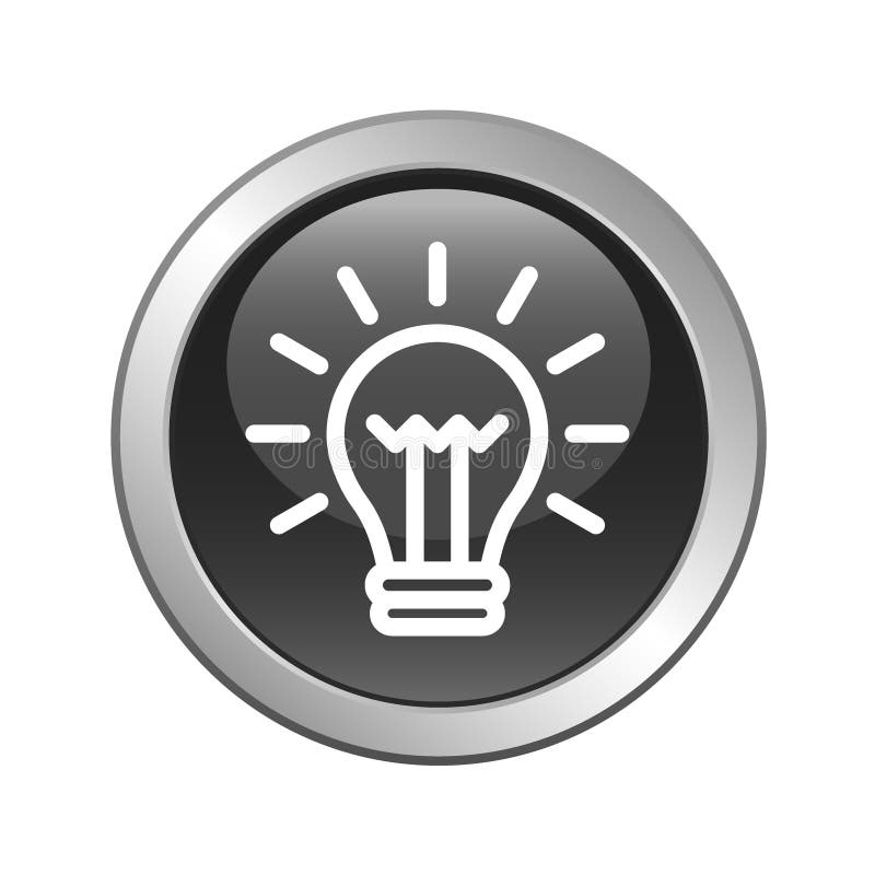 Light bulb icon button stock vector. Illustration of halogen - 121267587