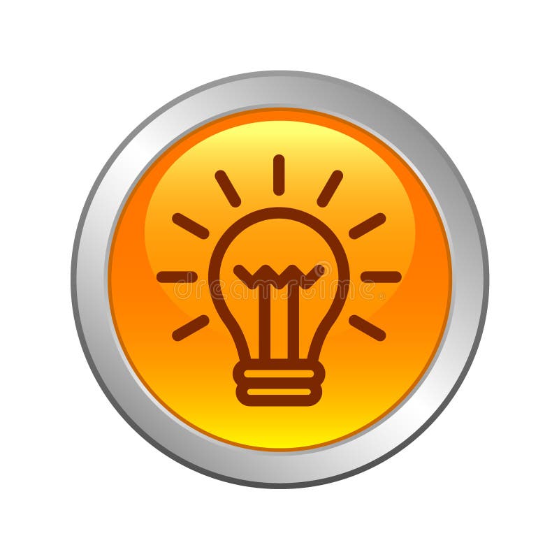 Light bulb icon button stock vector. Illustration of button - 121268541