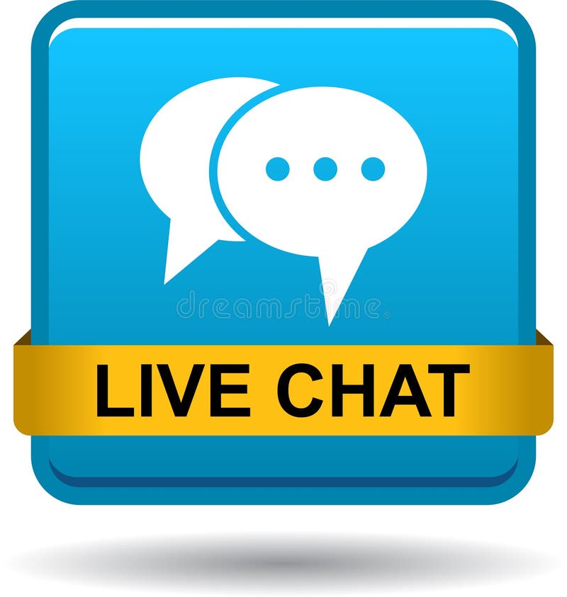 Live Chat Icon Web Button Blue Stock Vector - Illustration of blank ...