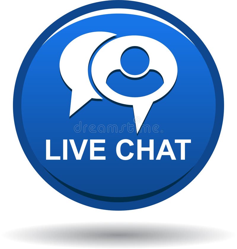 Live Chat Icon Web Button Blue Stock Vector - Illustration of address ...