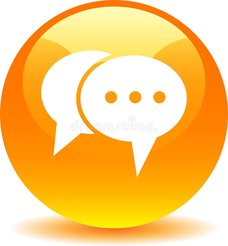 Live Chat Icon Web Button Orange Stock Vector - Illustration of ...