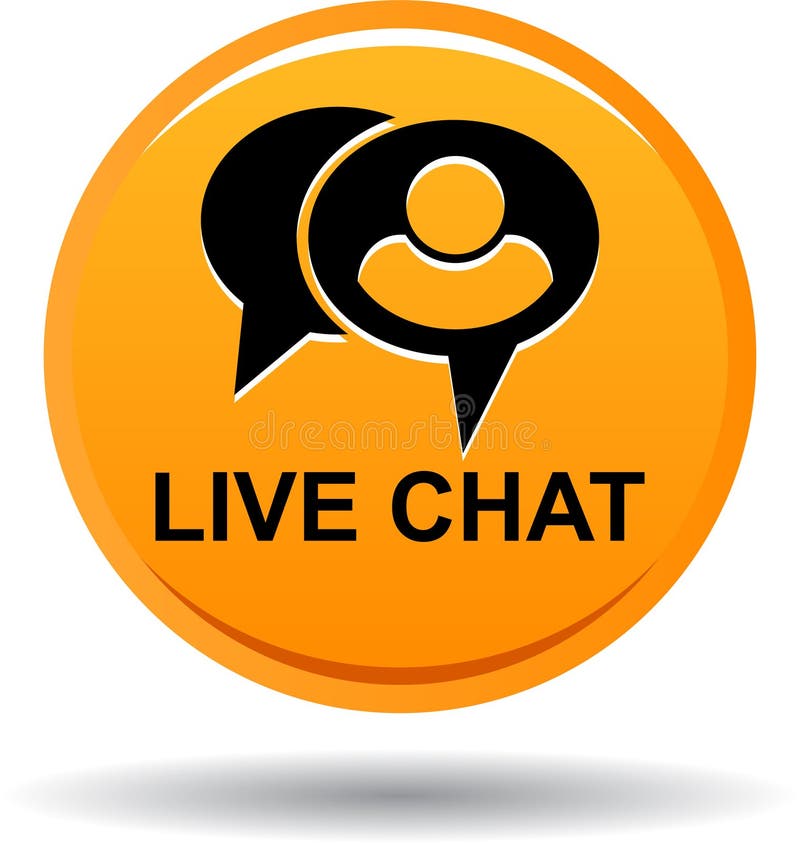 Live Chat Icon Web Button Orange Stock Vector - Illustration of banner ...