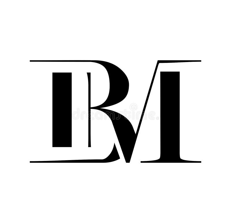 Monogram Logo Vector Initial Letters BM Stock Vector - Illustration of ...