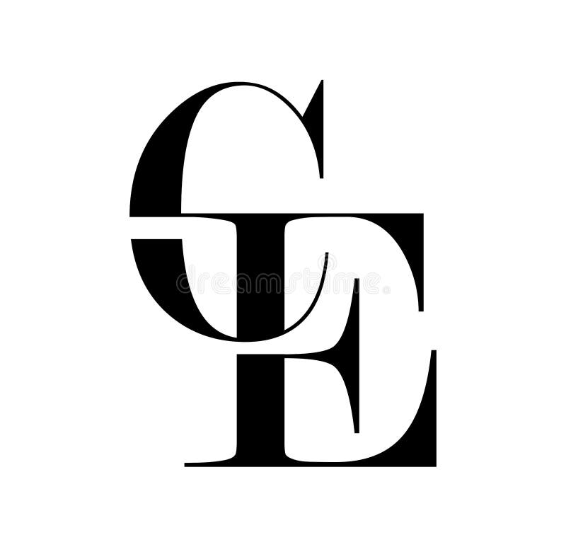 Monogram Logo Vector Initial Letters CE Stock Vector - Illustration of ...